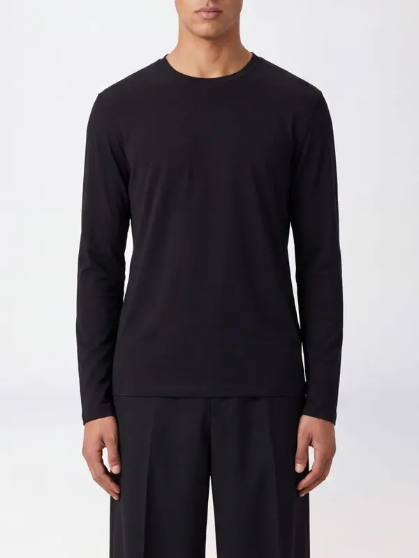 THOM KROM Long-sleeved Cashmere-blend Crew-neck T-shirt - Black