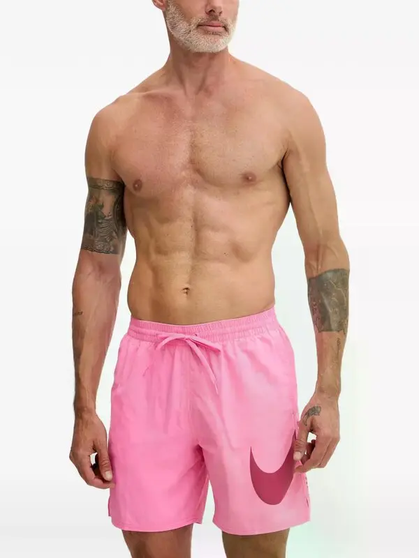 Nike Swoosh-print Drawstring Swim Shorts
