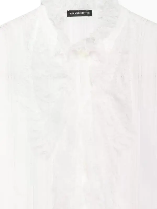ANN DEMEULEMEESTER Ruffled Lace-trim Shirt