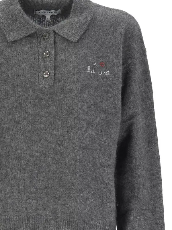 Maison Labiche Brazza Embroidered Polo Sweater