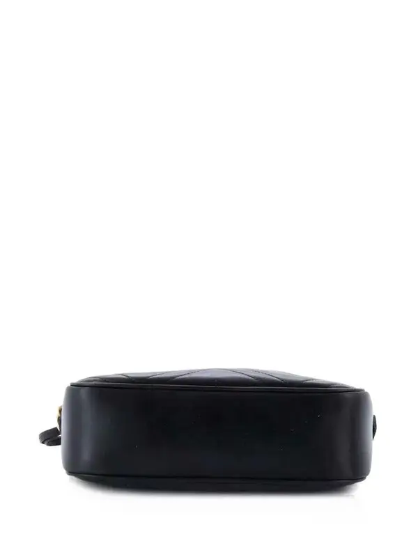 Gucci Gg Marmont Shoulder Bag Matelasse Leather Small Crossbody Bag - Black