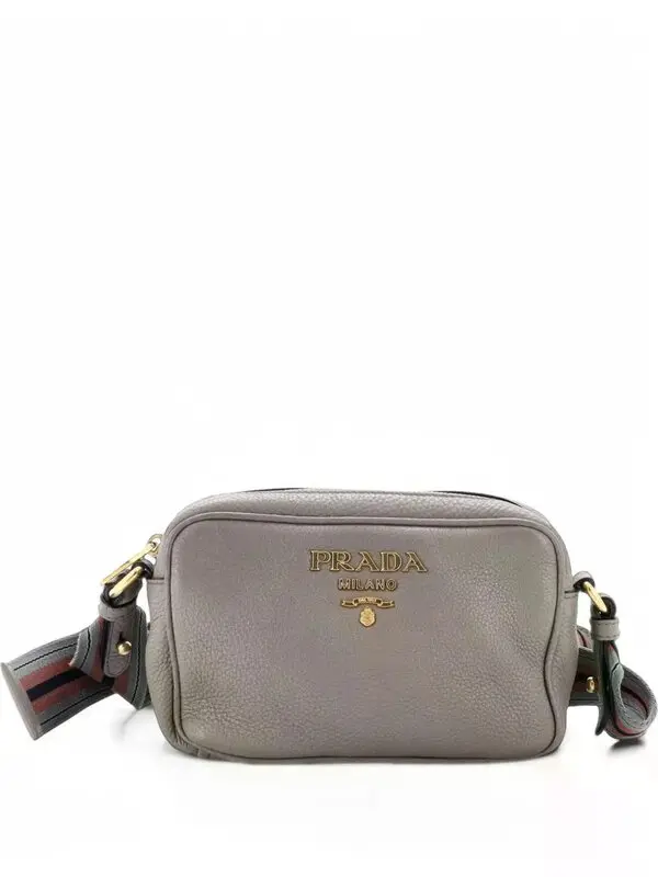 Prada Dual Strap Camera Bag Vitello Phenix Mini Crossbody Bag - Grey