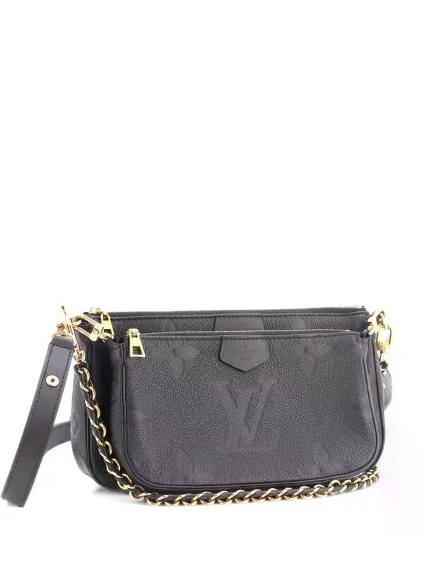 LOUIS VUITTON Multi Pochette Accessoires Monogram Empreinte Giant Crossbody Bag - Black