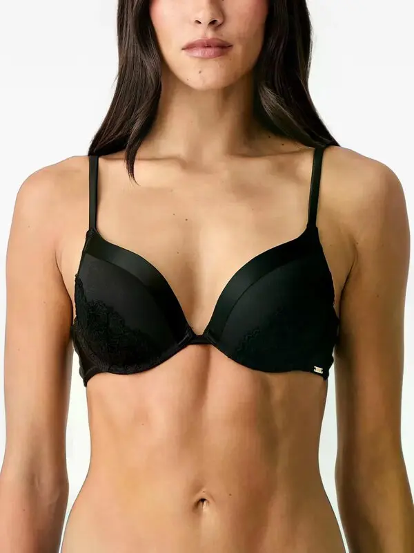 Guess Jennifer Lace-trim Push-up Bra - Black