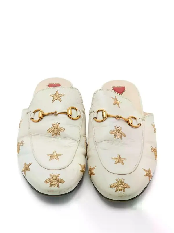 Gucci Princetown Embroidered Horsebit Mules