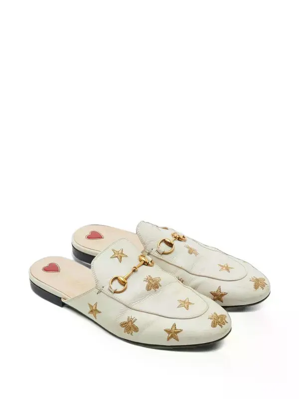 Gucci Princetown Embroidered Horsebit Mules