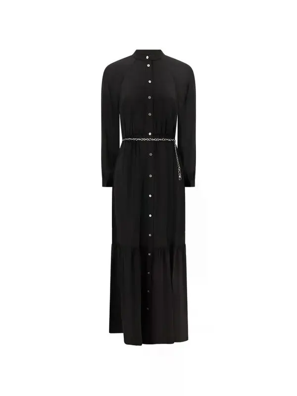Michael Kors Belted Satin Shirtdress - Black