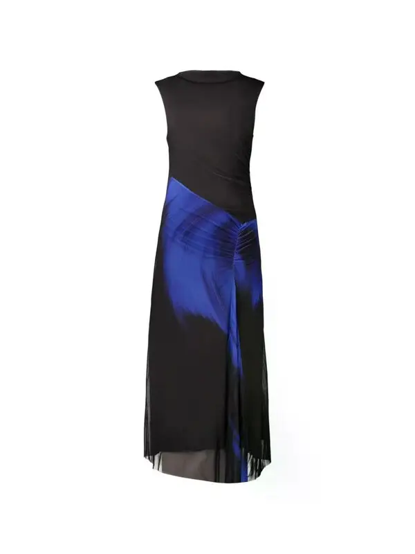 Desigual Abstract-print Ruched Midi Dress