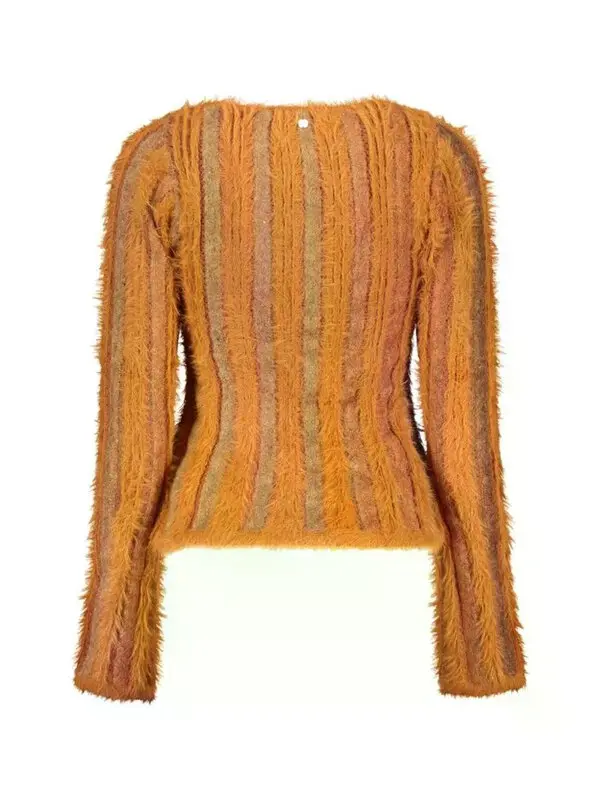 Desigual Vertical-stripe Faux-fur Sweater