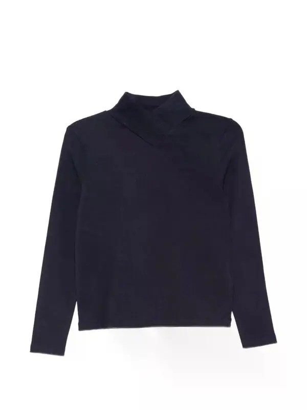 Ba&sh Crossover-neck Long-sleeve T-shirt - Blue