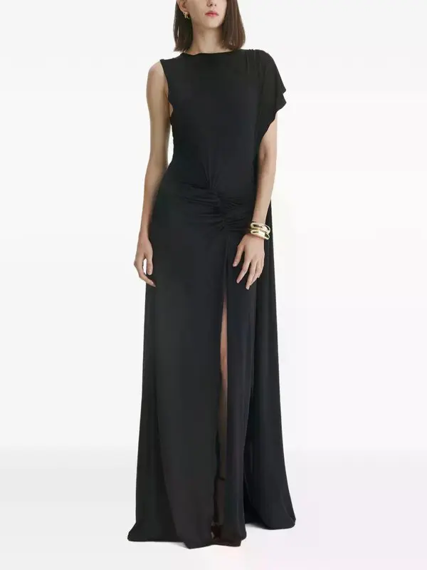 2310 STUDIO Ruched Slit-detail Maxi Dress