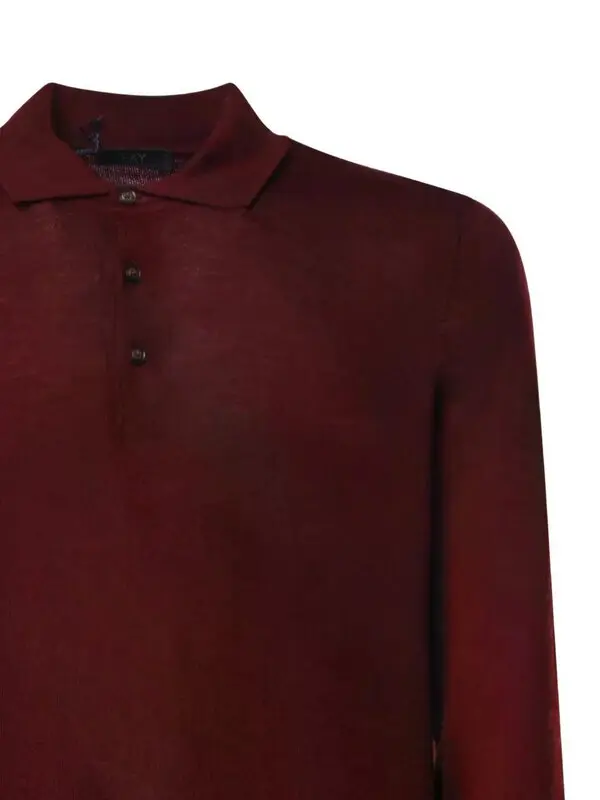 FAY Long-sleeve Polo Shirt - Red