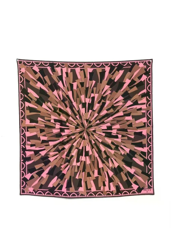 Emilio Pucci Iride-print Silk Scarf - Brown