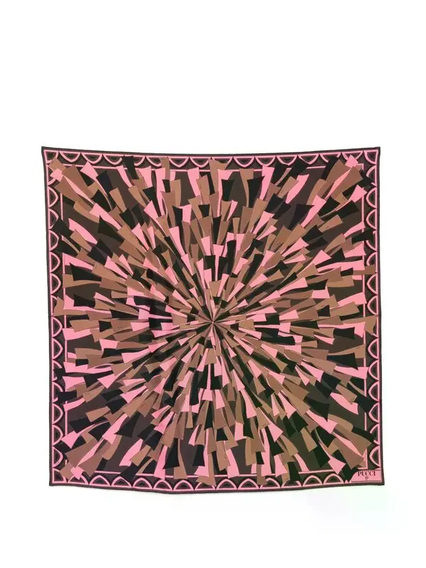 Emilio Pucci Iride-print Silk Scarf - Brown