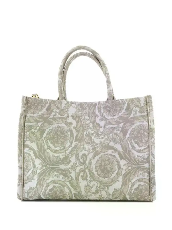 Versace Athena Convertible Barocco Jacquard Medium Tote Bag - Neutrals