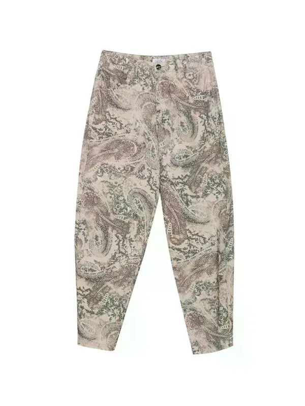 Liu Jo Paisley-print Corduroy Trousers - Neutrals