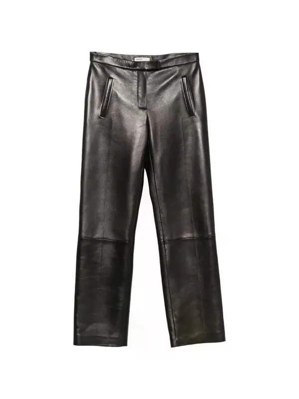 Khaite Leather Straight-leg Trousers - Black