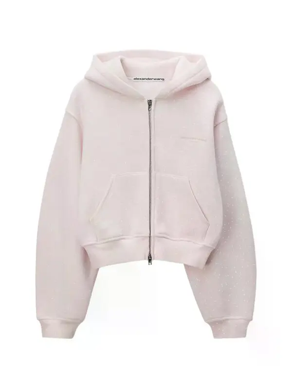 Alexander Wang Hotfix-embellished Zip-up Hoodie