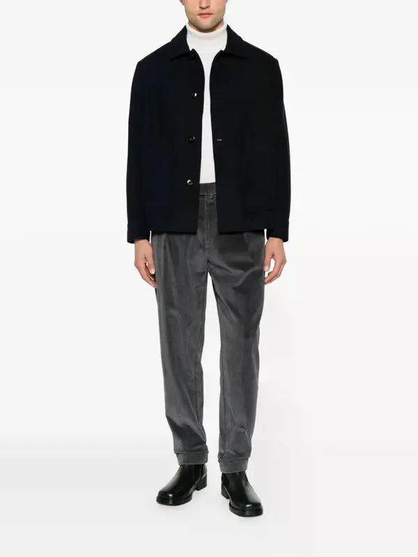 BERWICH Pleated Corduroy Trousers - Grey