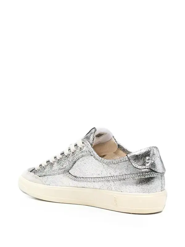 AUTRY Floral-print Crackled-leather Sneakers