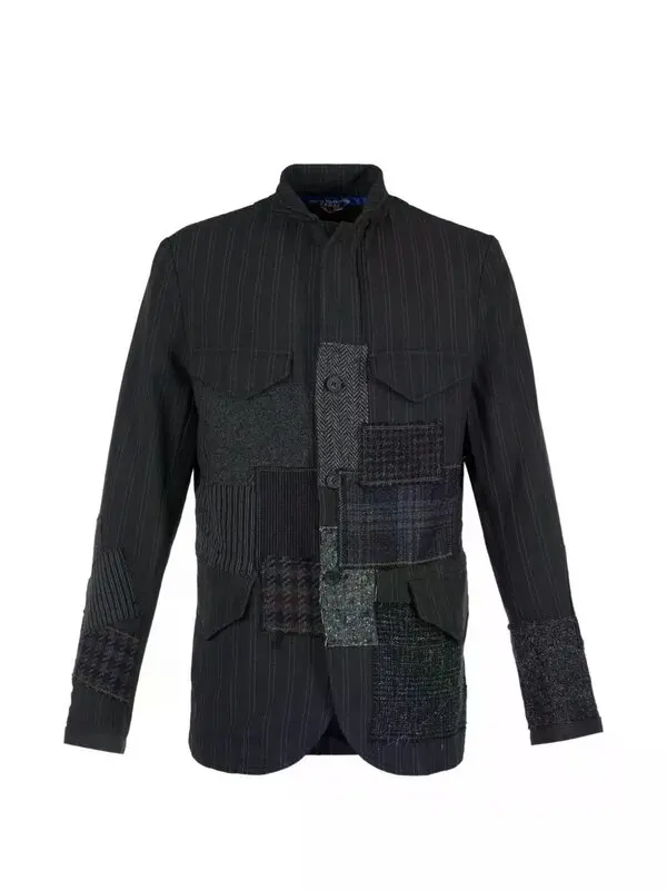 Junya Watanabe Patchwork Pinstripe Jacket - Grey