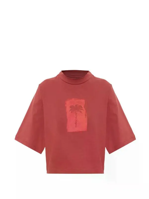 Palm Angels Palm-print Cotton T-shirt - Red