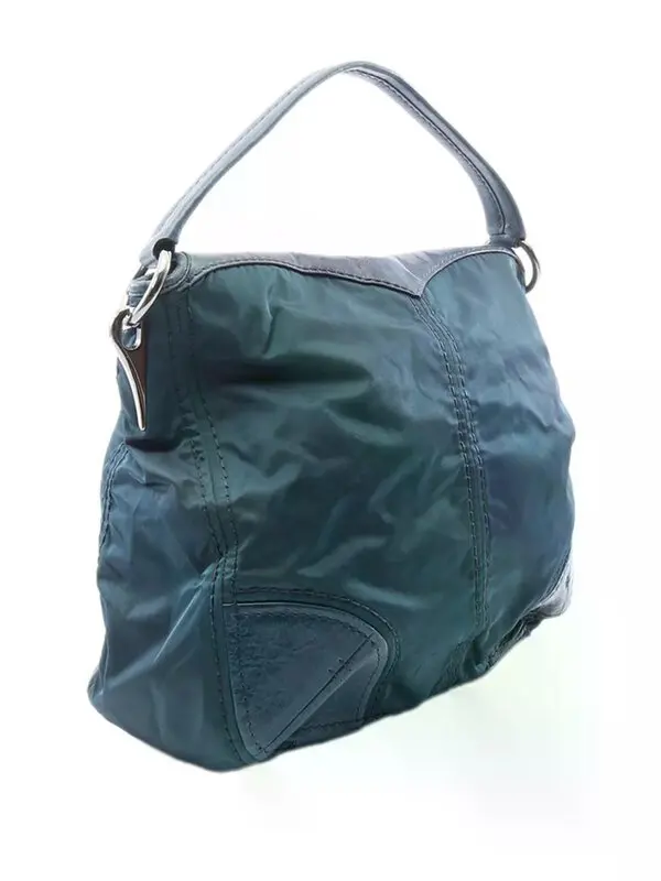 Prada 2000-2013 Vitello Trimmed Tessuto Shoulder Bag - Green