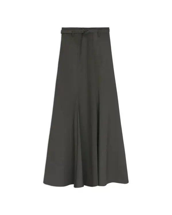 ALYSI Belted Midi Skirt - Grey