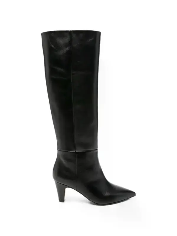 ANNA F. Pointed-toe Knee-high Boots - Black