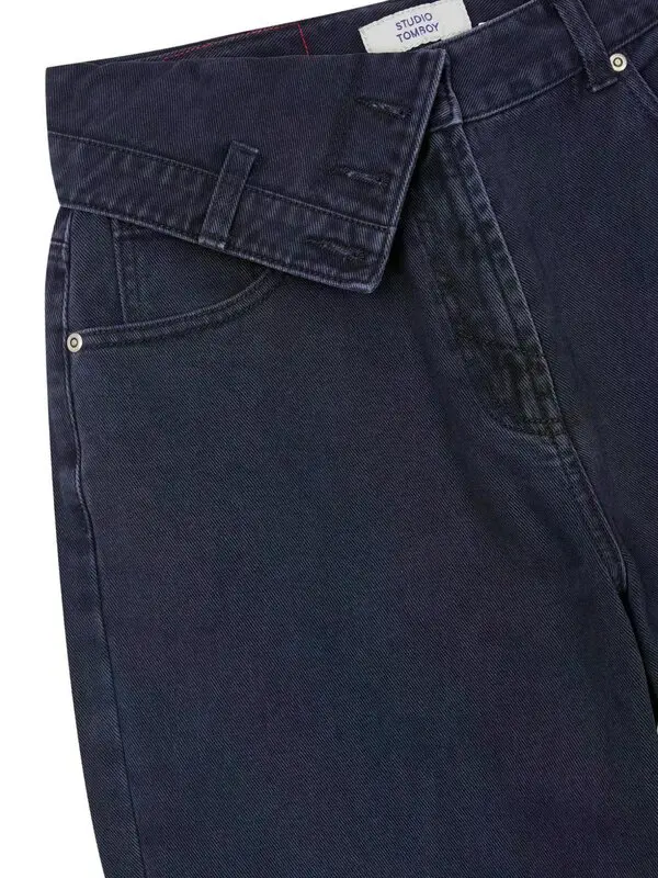 STUDIO TOMBOY Asymmetric-waistband Wide-leg Jeans