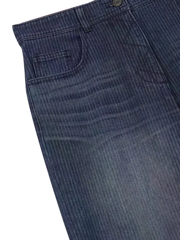 STUDIO TOMBOY Pinstriped Faded-effect Jeans