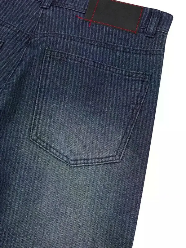 STUDIO TOMBOY Pinstriped Faded-effect Jeans