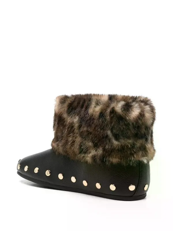 GANNI Leopard-print Studded Boots