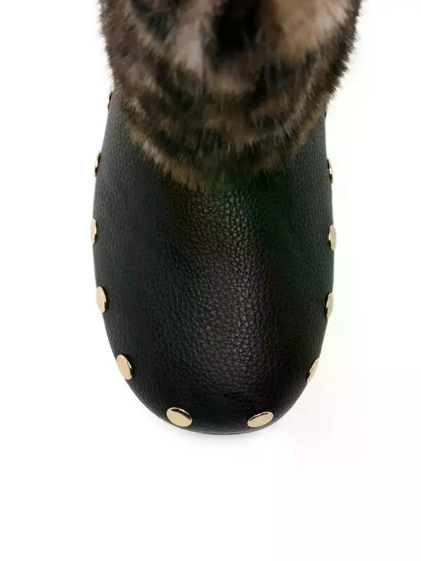 GANNI Leopard-print Studded Boots