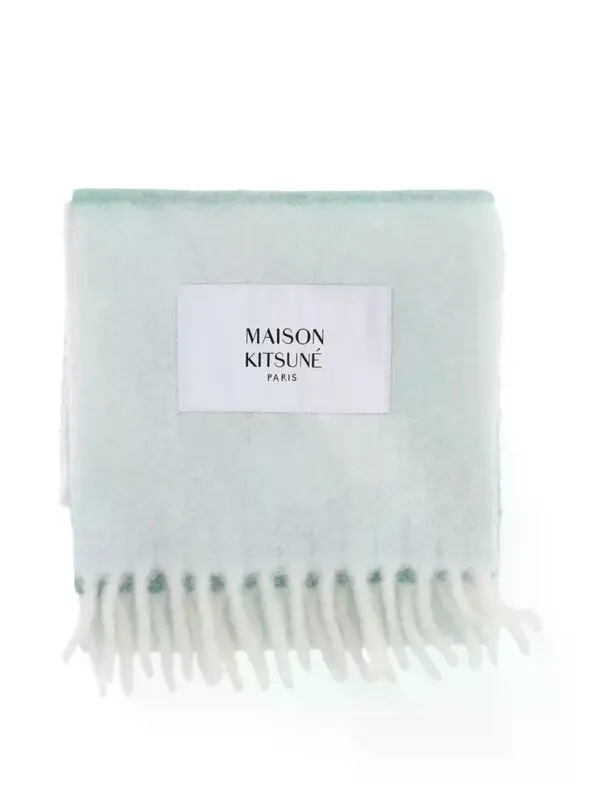 Maison Kitsuné Striped Fringed Scarf - Neutrals