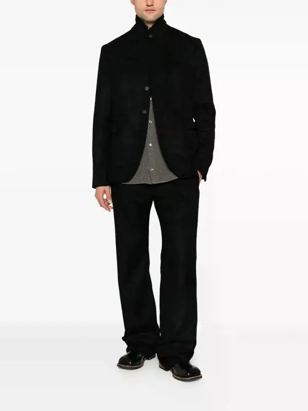 KANG Crinkled Straight-leg Trousers - Black