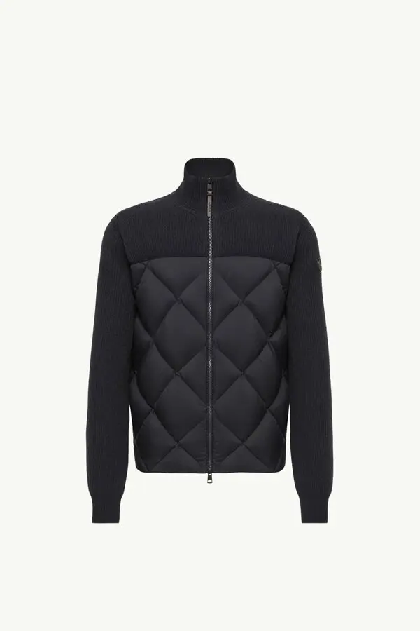 Moncler Wool-cashmere Down Cardigan