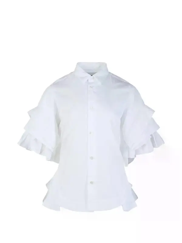 Noir Kei Ninomiya Ruffled Tiered-sleeve Shirt - White