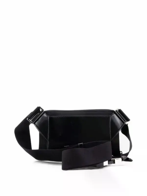 Prada Zip Around Front Pocket Re-nylon With Leather Belt Bag - Black