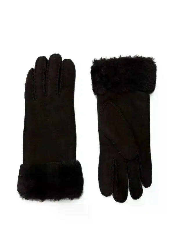 EMU AUSTRALIA Apollo Bay Shearling-trim Suede Gloves - Black
