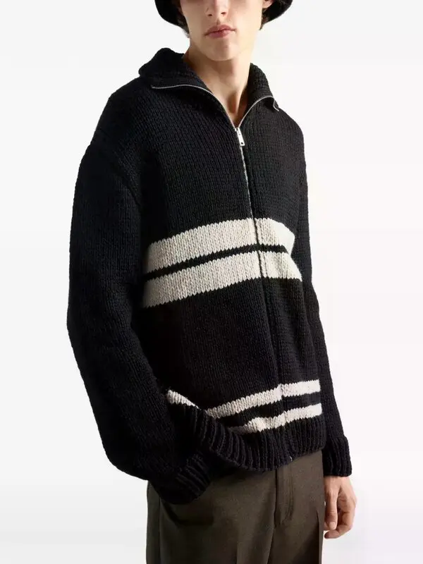 Prada Wool And Cashmere Zipper Cardigan