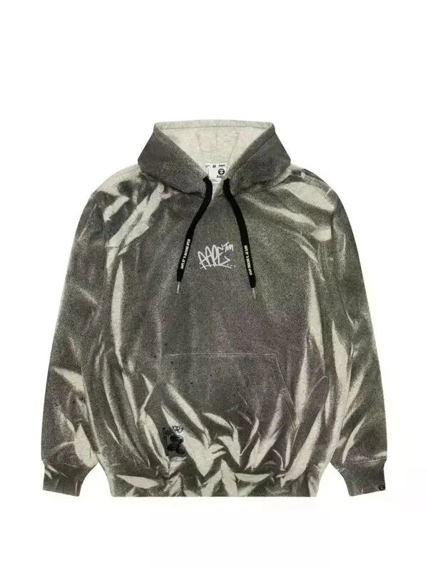 AAPE BY *A BATHING APE Logo-print Graphic-pattern Hoodie - Black