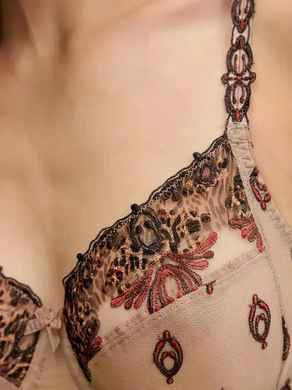 Chantelle Champs Elysées Embroidered Mesh-panelled Bra