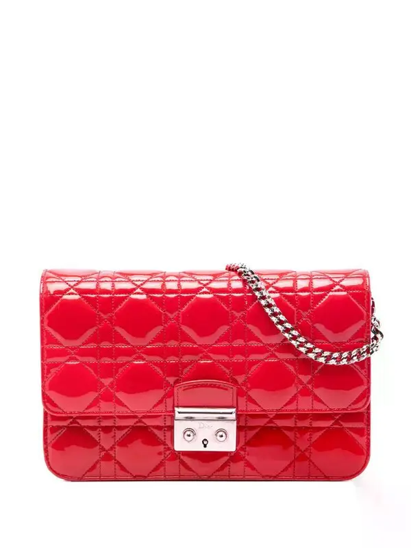 Dior 2014 Patent Cannage Miss Promenade Crossbody Bag - Red