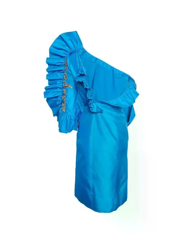 Gucci Sequin-embellished Ruffled Midi Dress - Blue