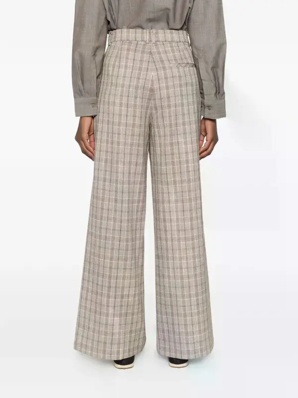 ELEH Check Pleated Trousers - Neutrals