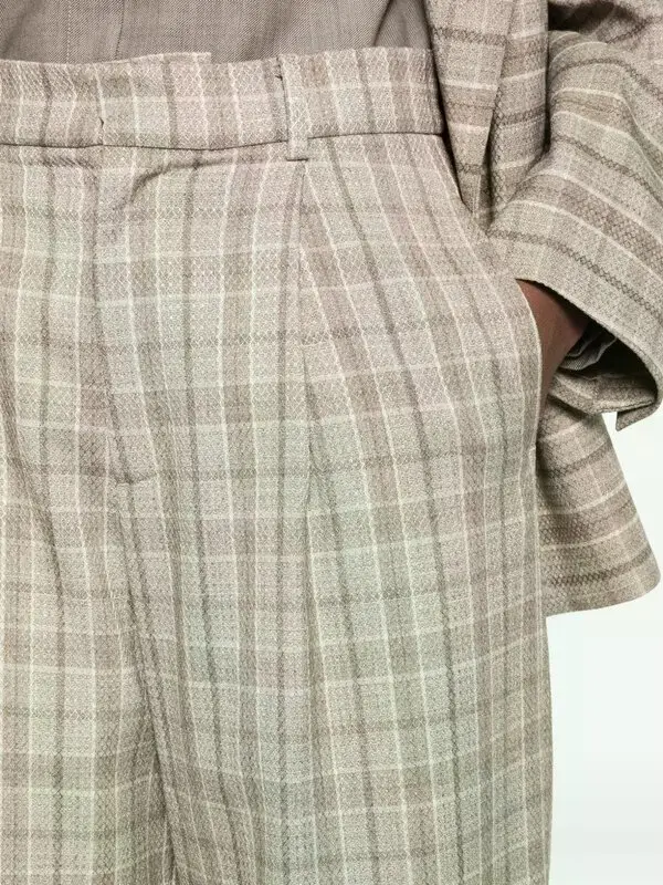 ELEH Check Pleated Trousers