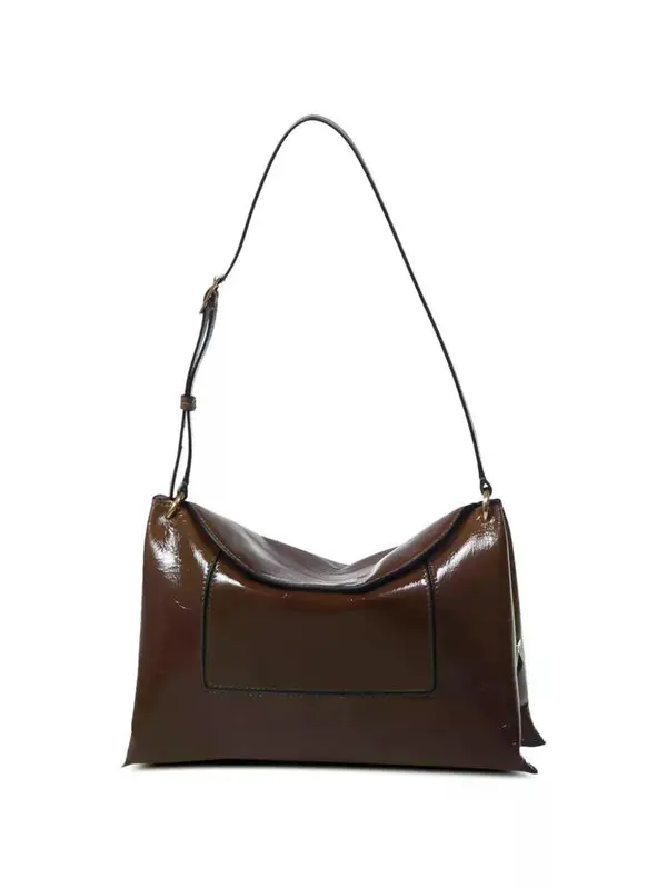 WANDLER Penelope Patent Leather Shoulder Bag - Brown