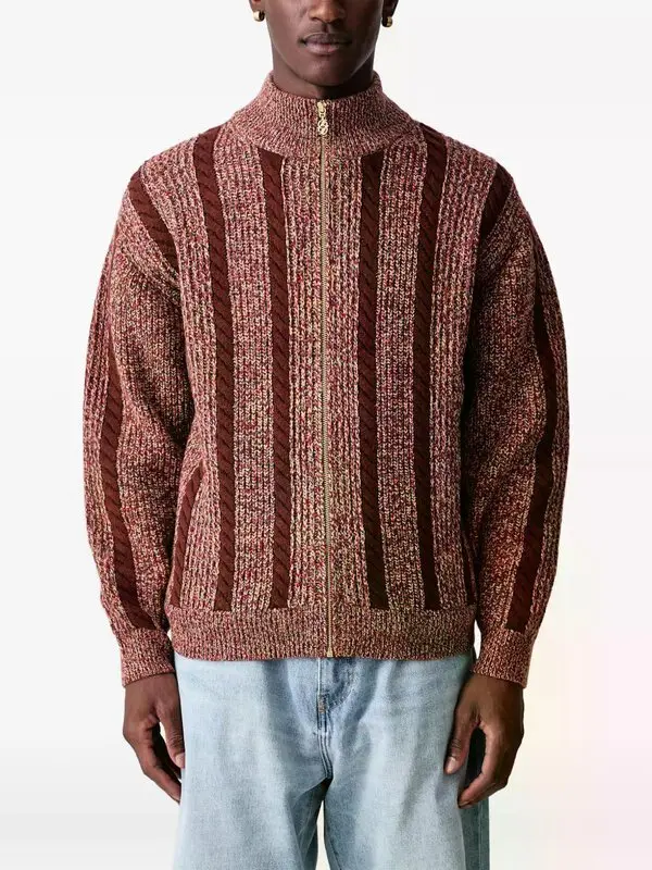 Drole De Monsieur Cable-knit Zip-up Cardigan