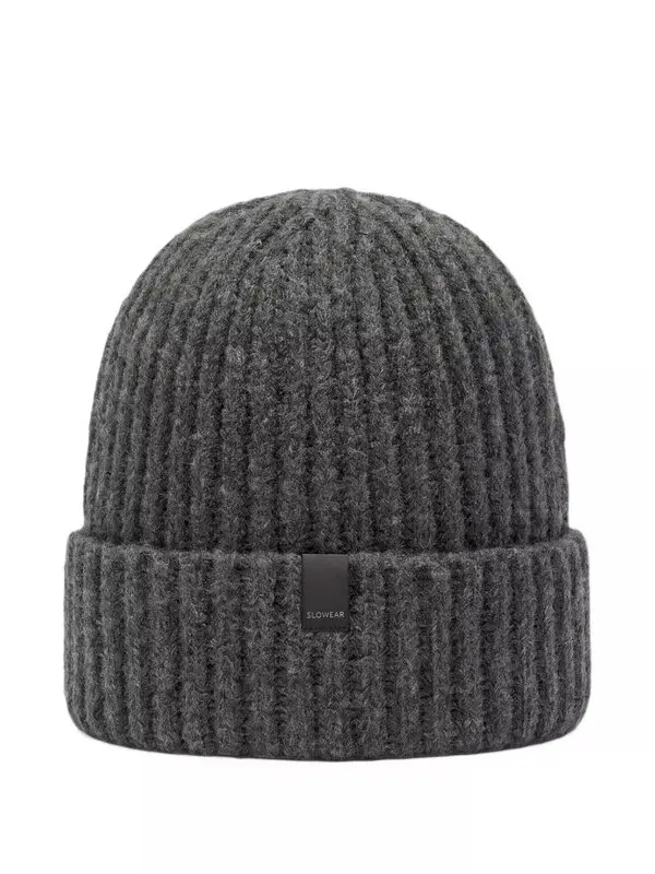 SLOWEAR Ribbed-knit Beanie Hat - Grey